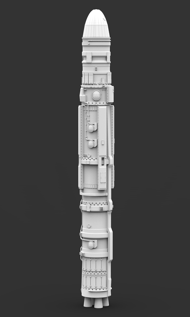 Archivo 3D gratis Misil ruso R-36. Nombre de informe de la OTAN SS-18 ...