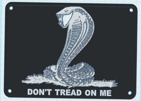 Free 3D file Don't Tread On Me - Cobra Edition - License Plate・3D ...