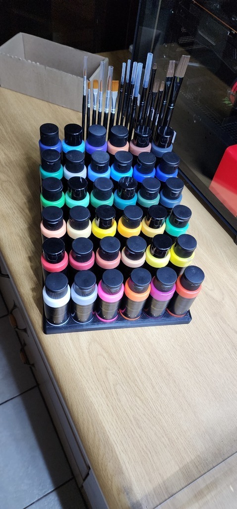 Free 3D file 36 x 60ml Modular Paint & Brush holder 🎨・Object to ...
