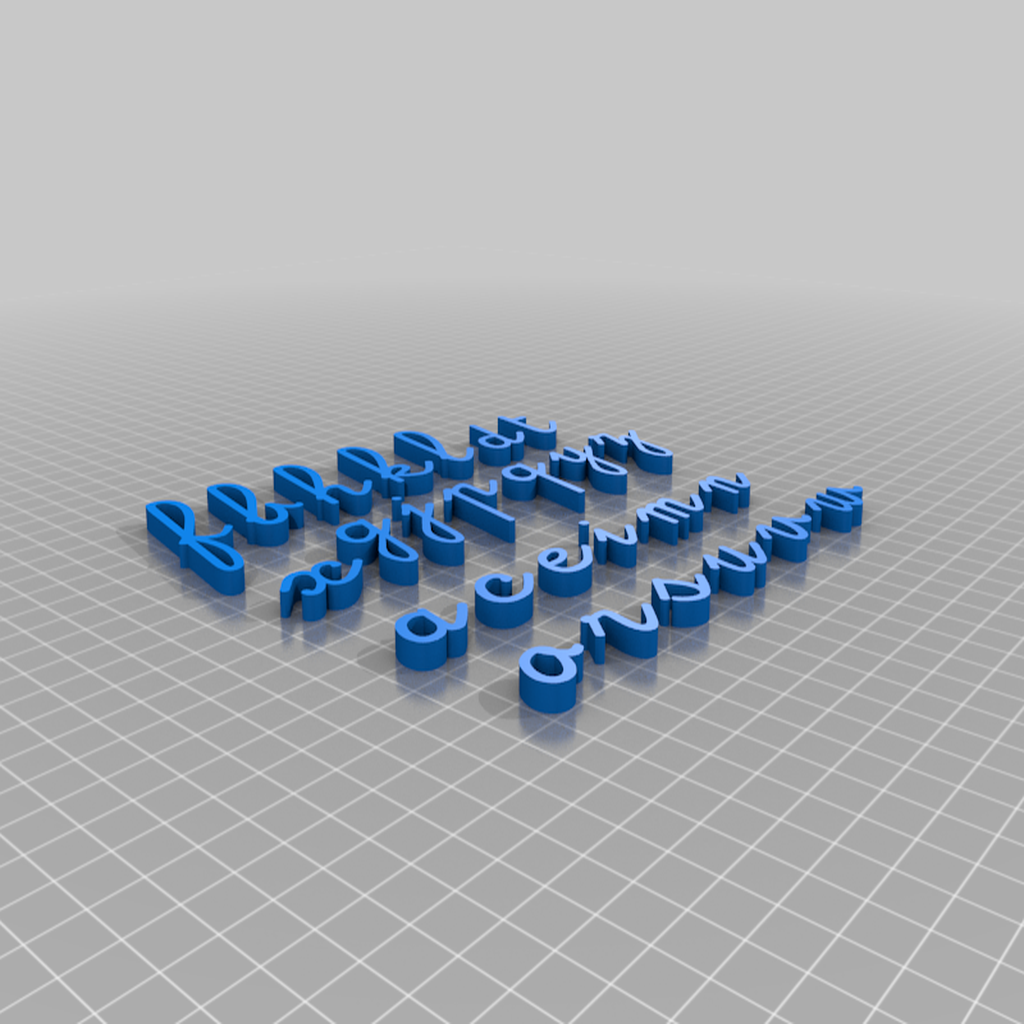 3D-Datei Kursives Alphabet kostenlos・3D-Druck-Modell zum herunterladen ...