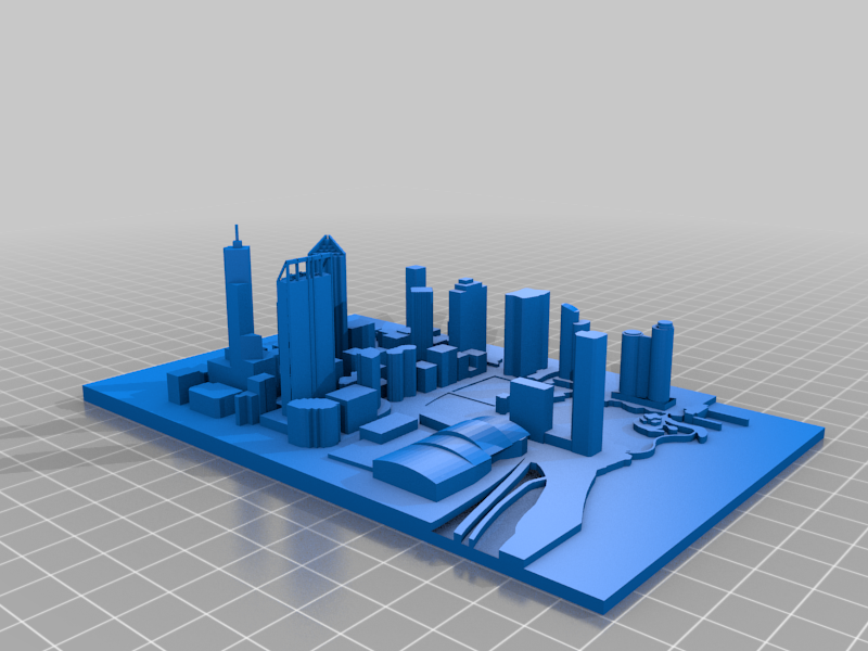 3D-Datei 3D-Stadtmodell von Perth・Modell für 3D-Drucker zum ...