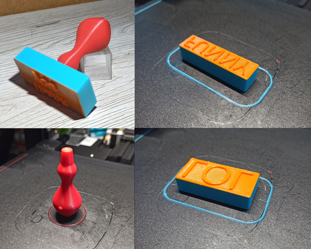 Free 3D file Rubber stamp with replaceable base (PLA+TPU) - Stamp with ...