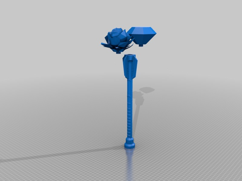 Free 3D file Princess Scepter w/ interchangable caps (Rose and Emerald ...