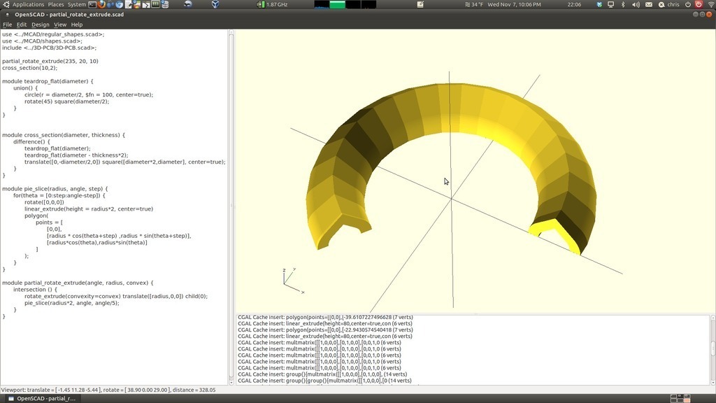 Fichier 3D gratuit Extrusion partielle par rotation (OpenSCAD)・Design pour imprimante 3D à ...