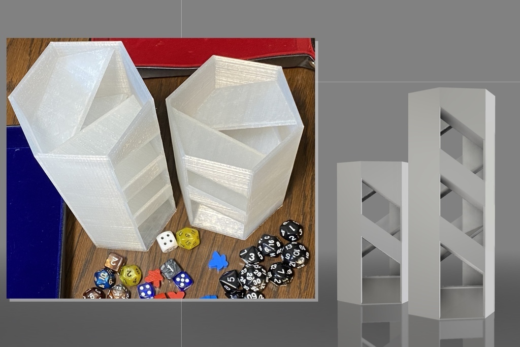 Free 3D file Hexagon Dice Tower - Double spiral / helix dice roll ...