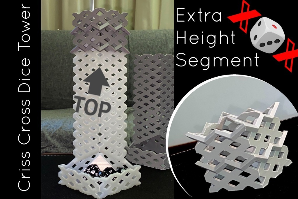 Free 3D file Criss Cross Dice Tower with dice Tray - Remix with Extra ...