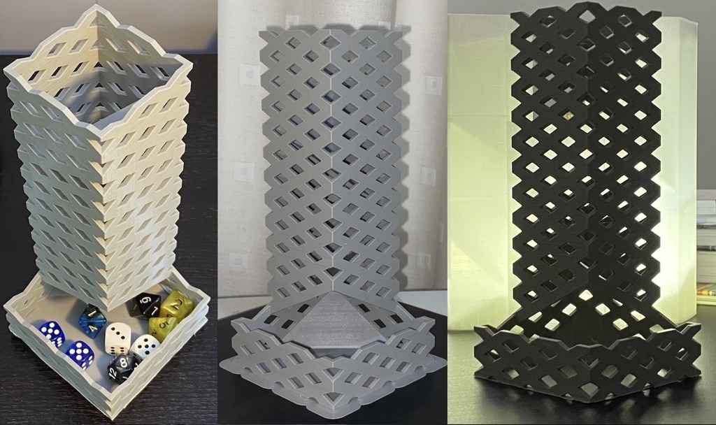 Free 3D file Criss Cross Dice Tower with dice tray base - directional ...