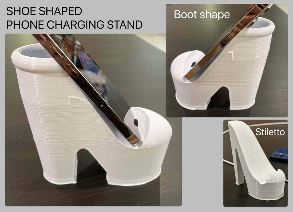 Free 3D file Shoe phone charging stand / holder・Model to download and ...