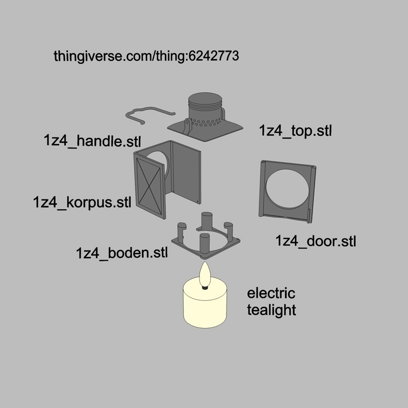 Free STL file mini Railway lantern with electric tea light (1:4) 🛤️ ...