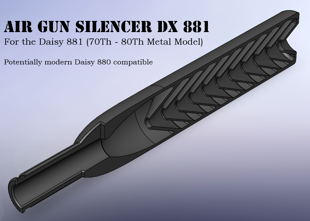 Free 3D file Air Gun Silencer DX 881 (Also for Daisy 880) 🔫・3D printing ...