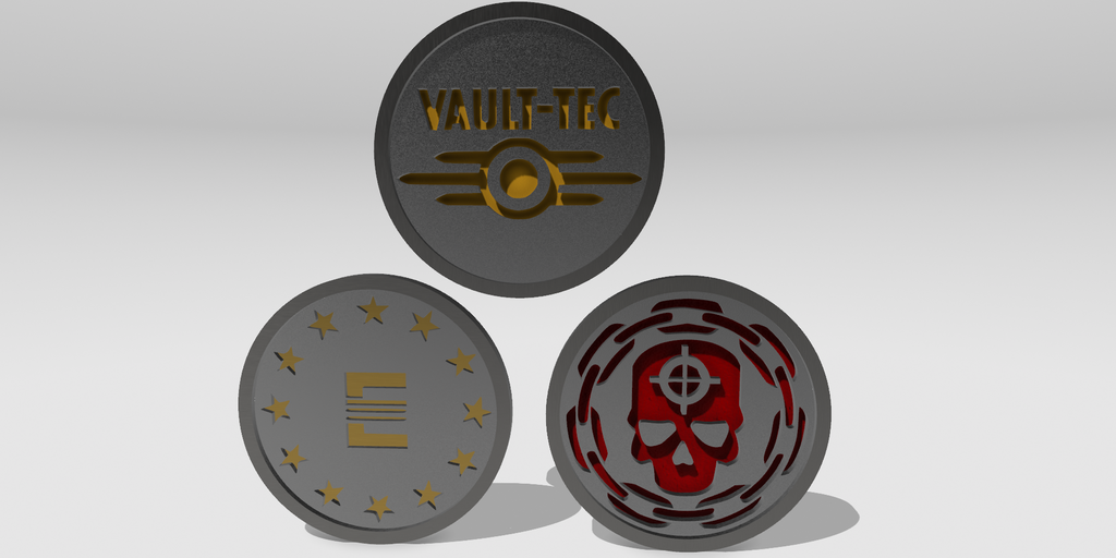 3D-Datei Fallout-Münzen 🪙 kostenlos・Modell zum 3D-Drucken zum ...