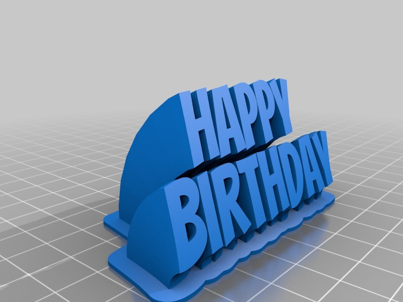 Free 3D file Happy Birthdat name plate (text)・3D printable model to ...
