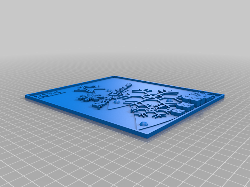 Free 3D file 2021 Christmas card decoration 🎄・3D printing idea to ...