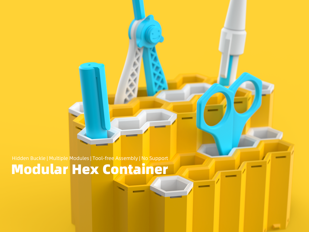 Free 3D file Modular Hex Container・Object to download and to 3D print・Cults