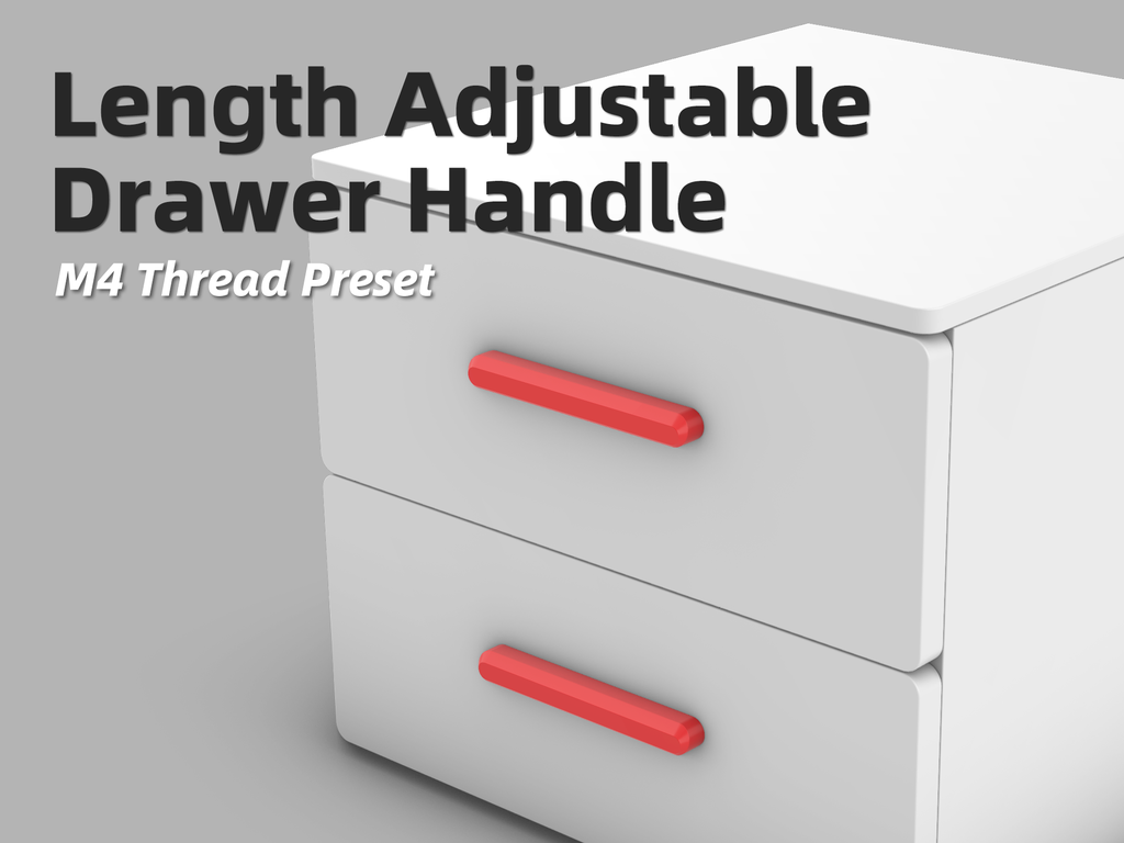 Free 3D file Length Adjustable Drawer Handle 🏢・3D printable object to ...