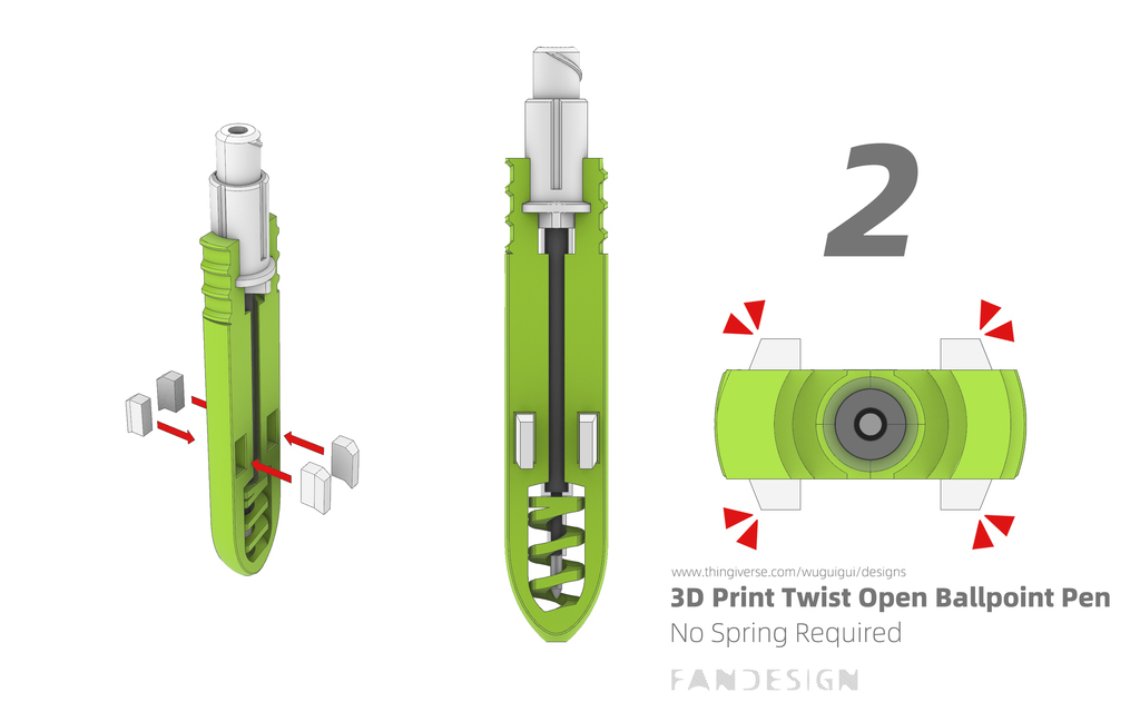 Free 3D file Ballpoint Pen - Twist Open Without Spring 🖊️・3D printable ...
