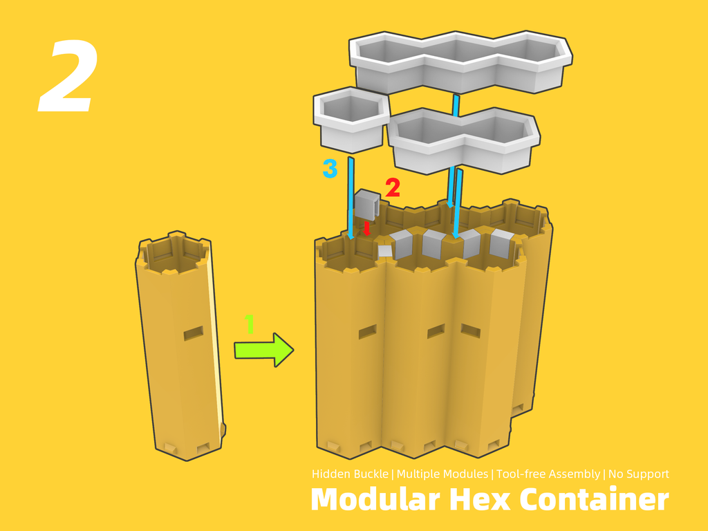 Free 3D file Modular Hex Container・Object to download and to 3D print・Cults