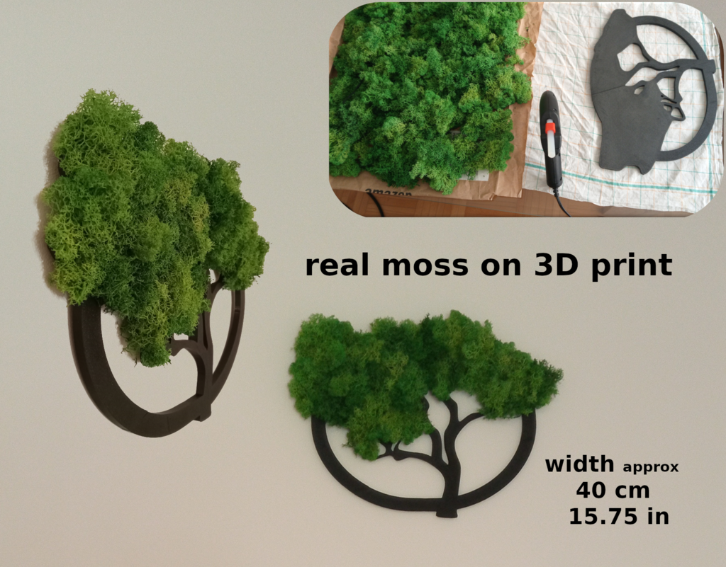 Free STL file Tree with moss for wall 🌳・Design to download and 3D print ...