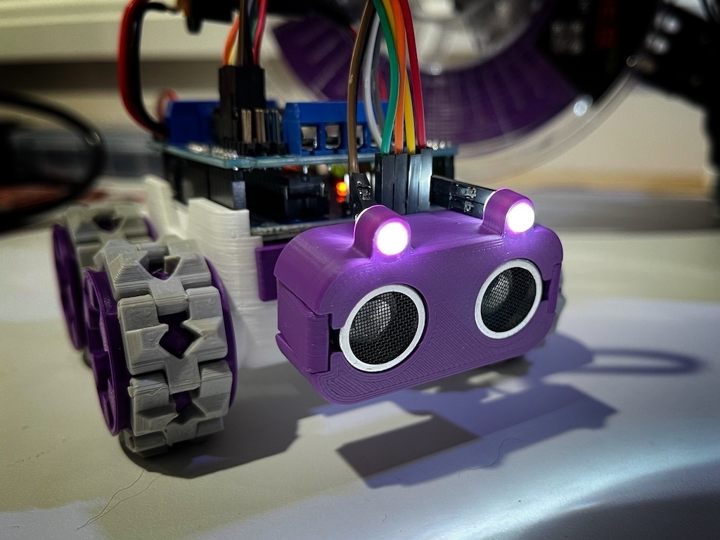 Free 3D file SMARS Ultrasonic Range Finder Cover with 5mm LED mounts・3D print design to download ...