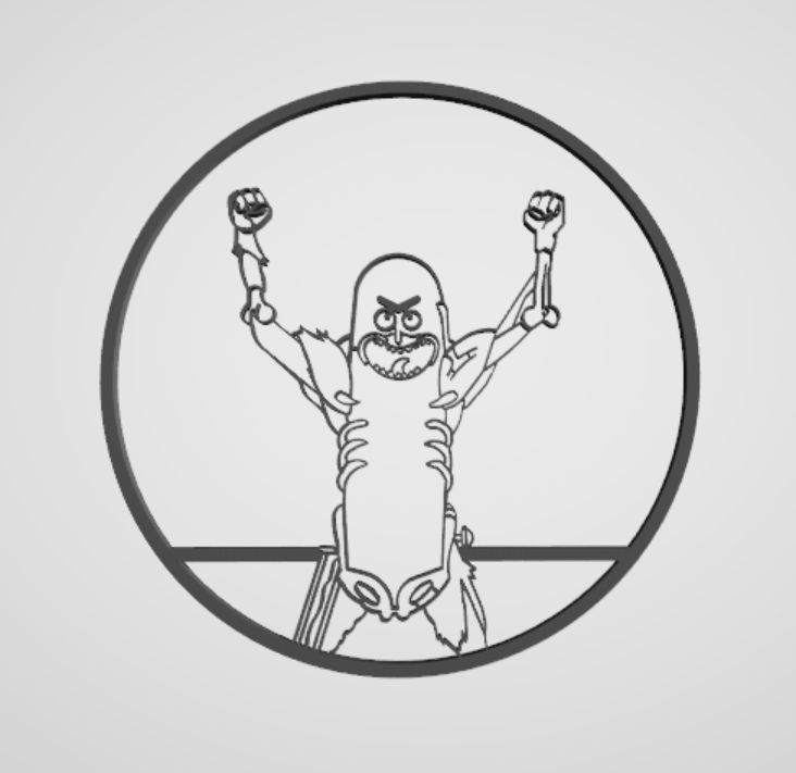Free 3D file Pickle Rick 2d wallart 🎨・3D printing design to download・Cults