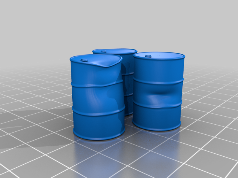 Fichier 3D gratuit Jeu de barils de pétrole endommagés à l'échelle 1:35 ...