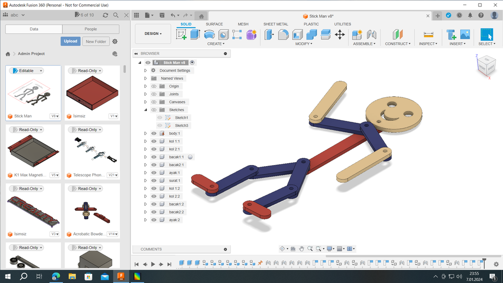 Free 3D file Stick Man v1 👨・3D printable model to download・Cults
