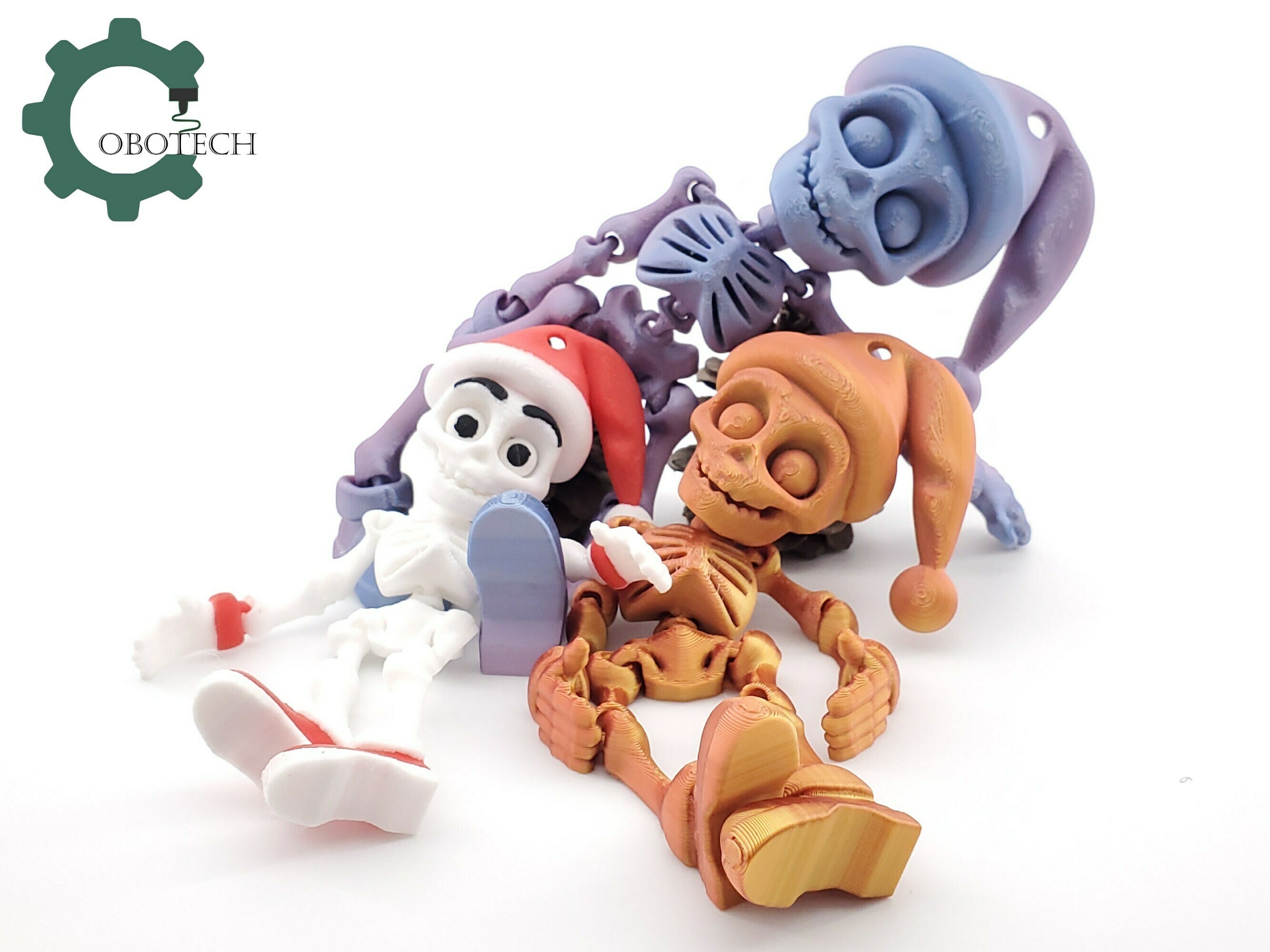 STL file Articulated Skelly Santa Ornament by Cobotech, Christmas Gift ...