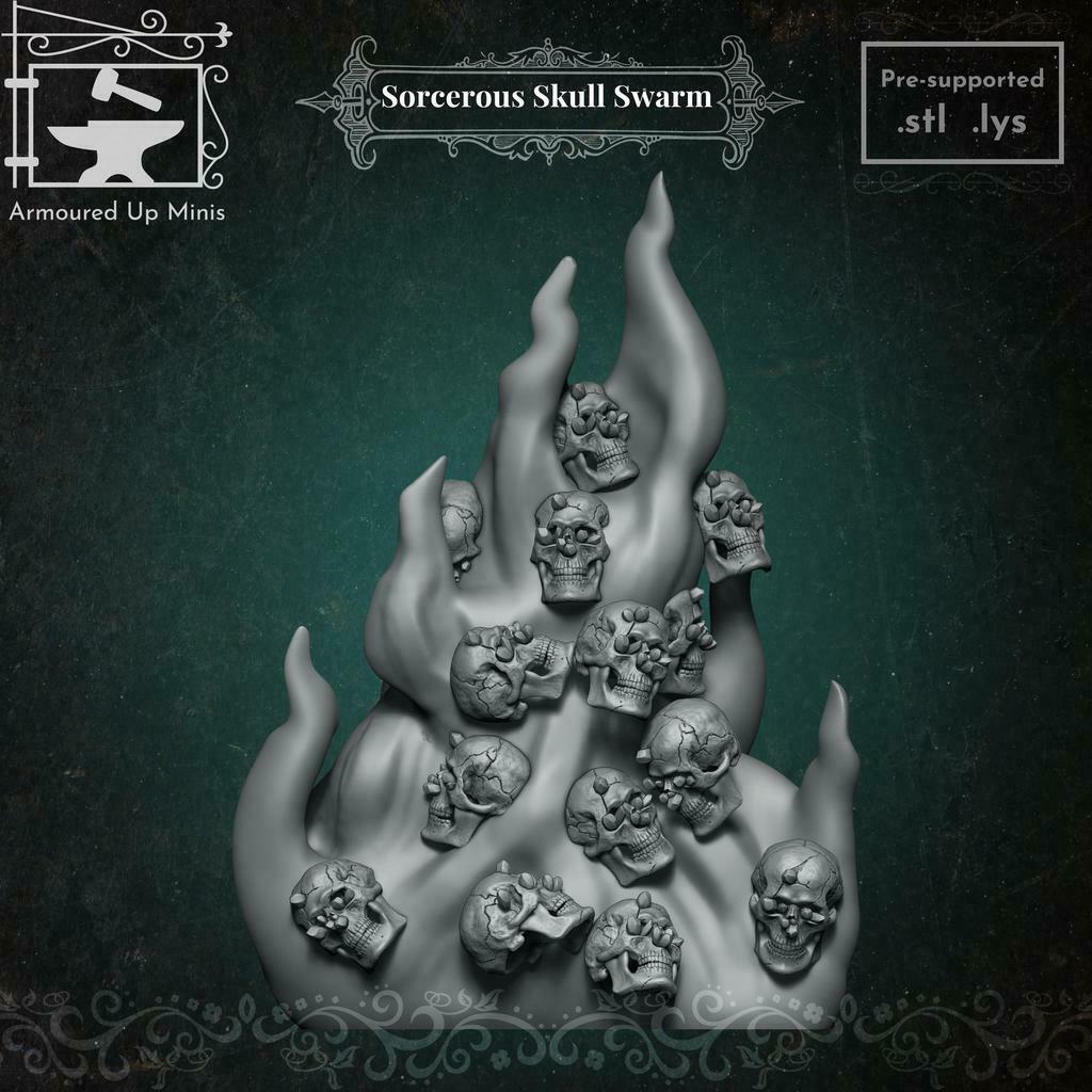 Free STL file Sorcerous Skull Swarm 💀・3D printable model to download・Cults