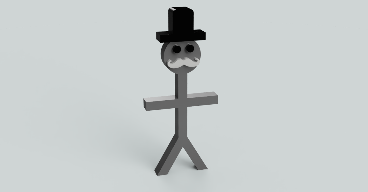 Free 3D file TPU Mustache Stick Man - TPU and PLA Test Print・3D print ...