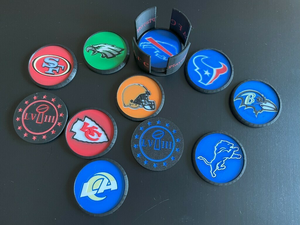 Free 3D file Coasters - NFL Super Bowl LVIII Playoff Teams 🥣・3D printer ...
