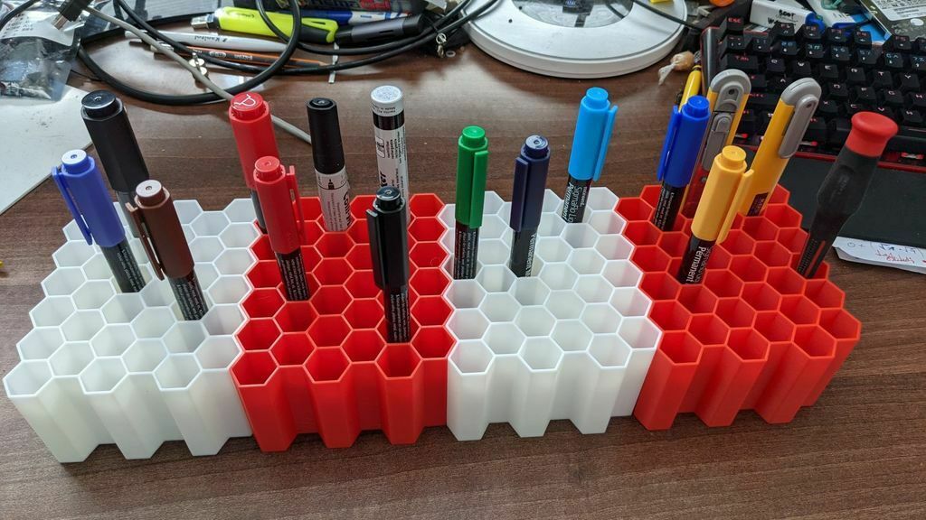 Free 3D file modular hexadecimal pencil holder - 36 pencils・3D print ...
