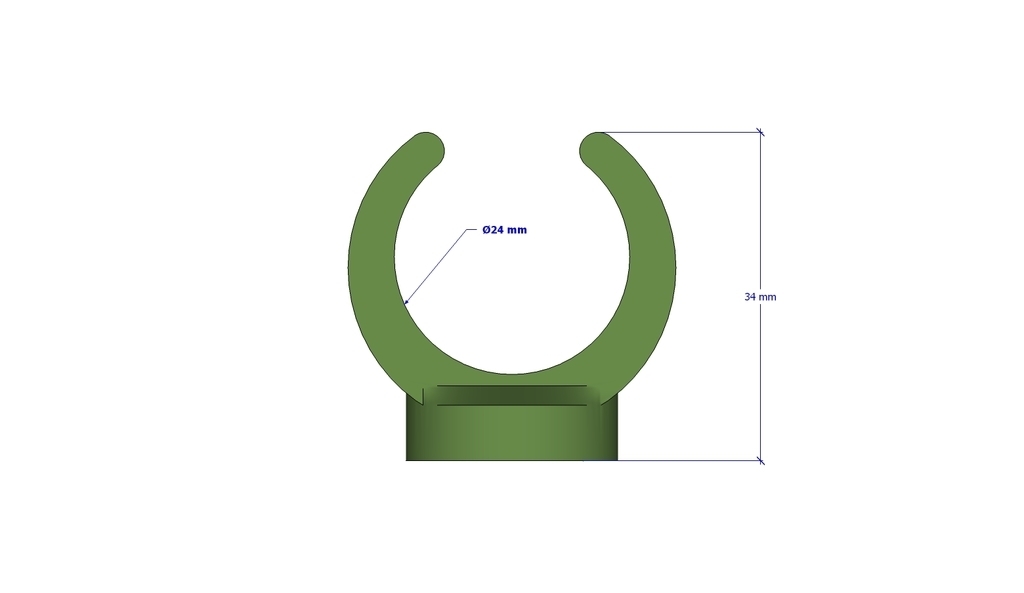Free 3D file Clip for flexible pipe Ø24mm / Clip pour tuyau Ø24mm・Model ...