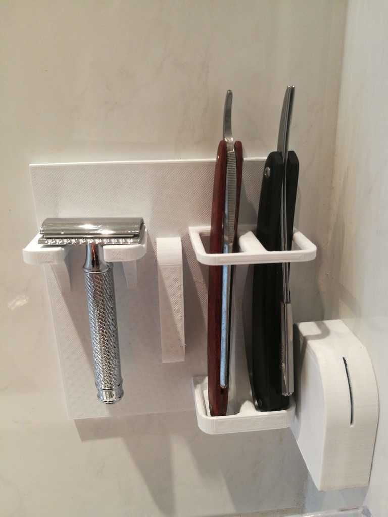 Free 3D file Wallmounted safety- and straight razor stand・3D printable ...