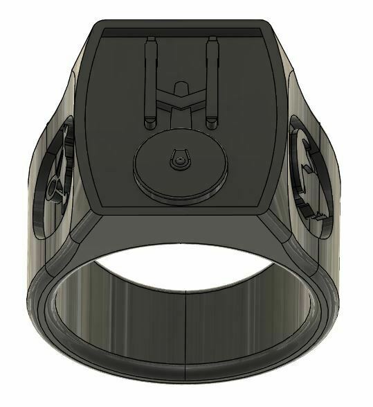 Free 3D file Ring Star Trek Enterprise Spock Kirk spaceship・3D printing ...