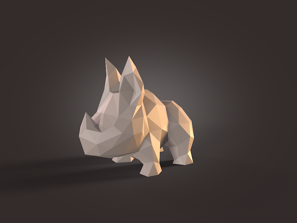 Free 3D file Low_Poly_Rhino・3D printer design to download・Cults