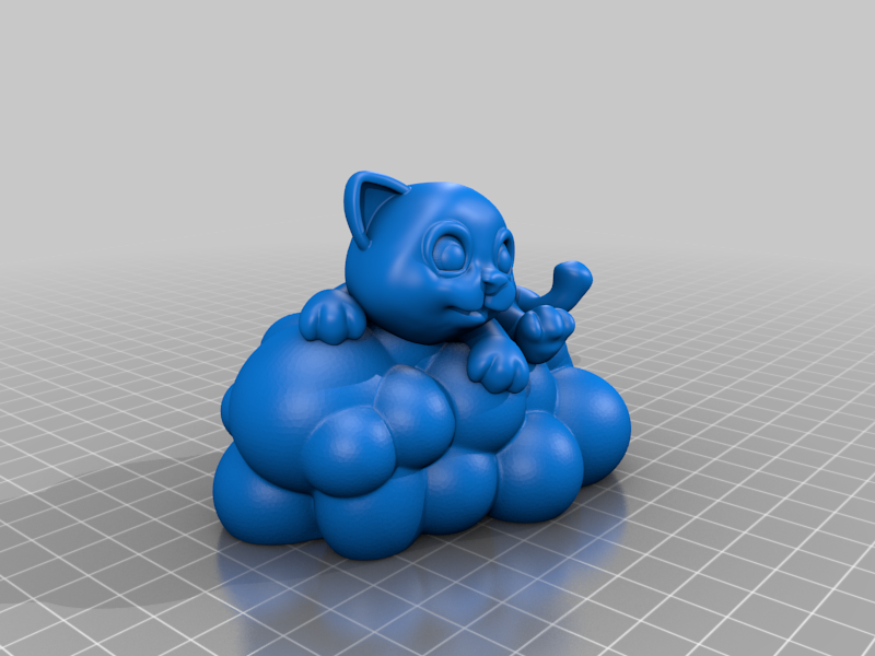 Free STL file Cat on the cloud 🐱・3D printing model to download・Cults