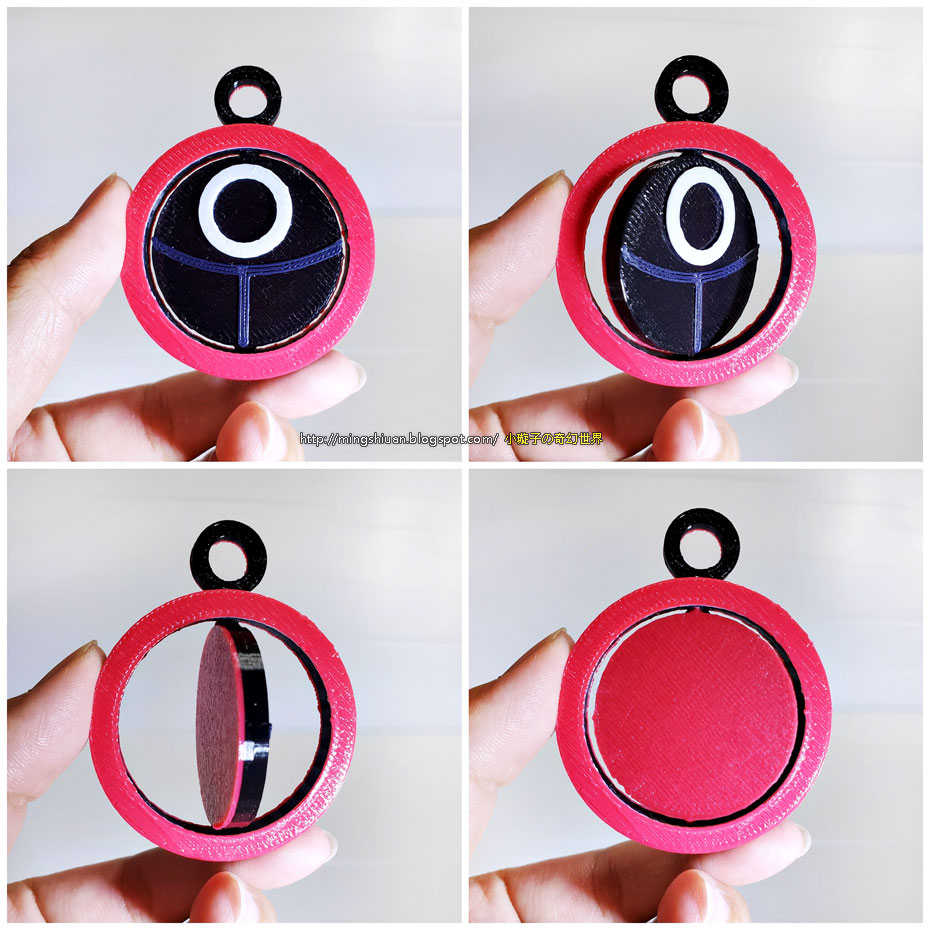 STL file Squid Game Soldier Geometry Mask turning keychain・3D printing ...