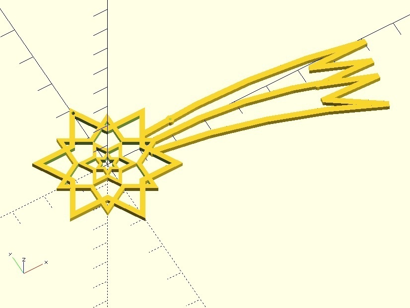 Free 3D file Parametric Flat Star with optional comet tail (OpenSCAD Customizer)・3D printer ...