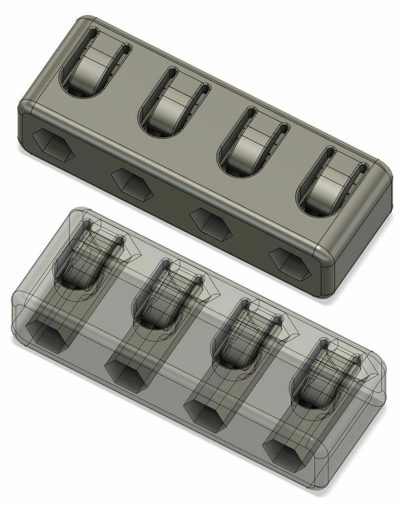 Free 3D file countersink hex bit x4 holder・3D print object to download ...