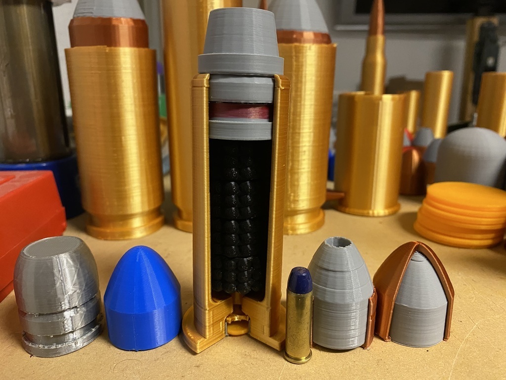 Free 3D file Revolver Cartridge (rimmed) 3/4 section・3D printing ...