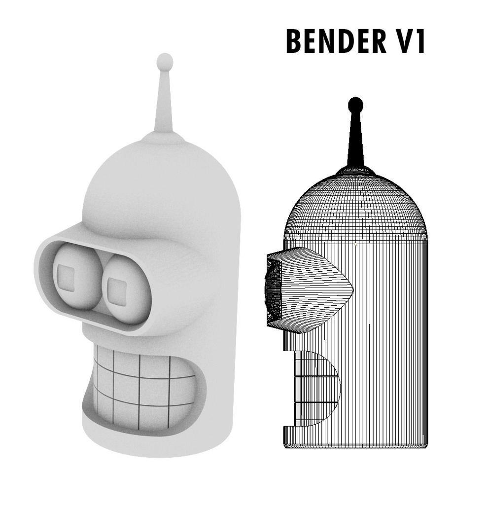 Free 3D file Bender head 🤖・Template to download and 3D print・Cults