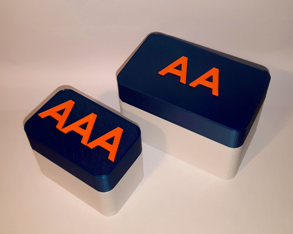 Free 3D file AA and AAA battery storage box with lid・3D print design to ...