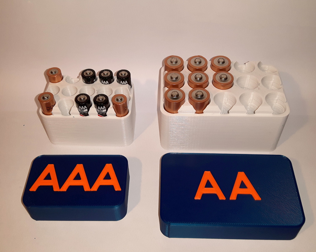 Free 3D file AA and AAA battery storage box with lid・3D print design to ...
