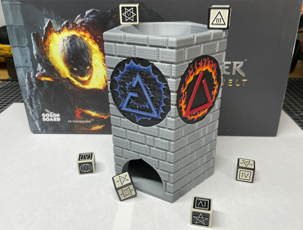 Free 3D file Witcher Signs Dice Tower (no supports) 🎲・3D printing ...