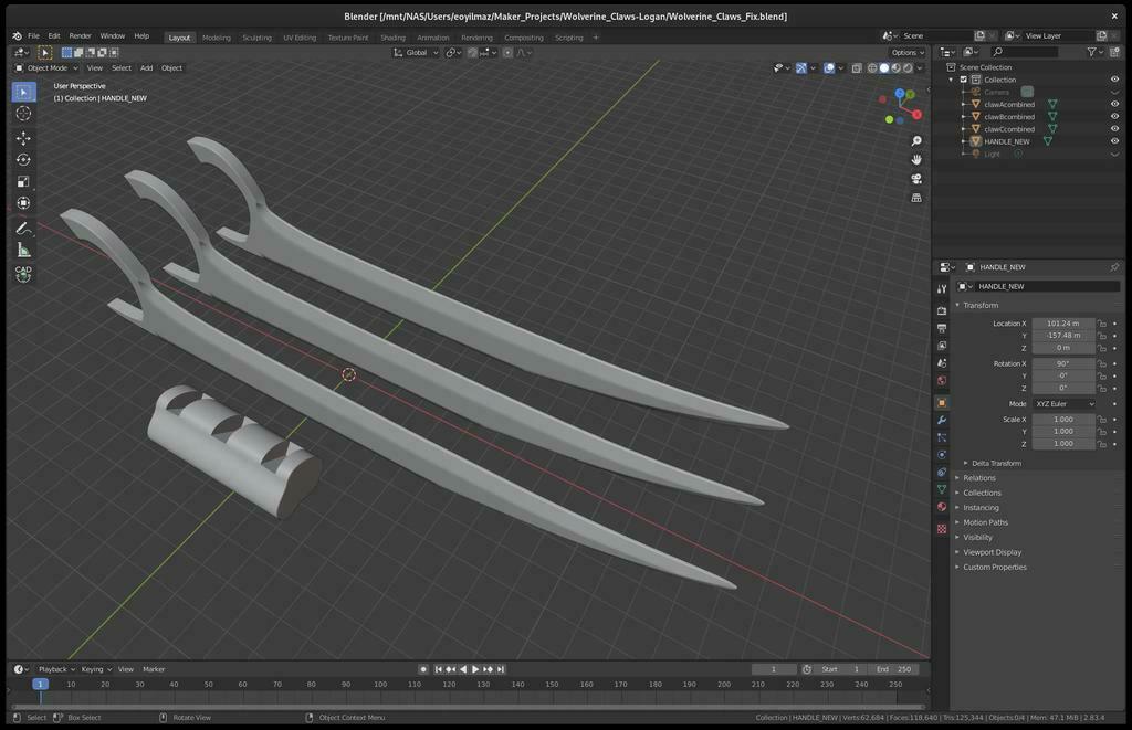 Free 3D file Wolverine Claws - Logan (Fixed Seams) 🎬・3D printable model ...