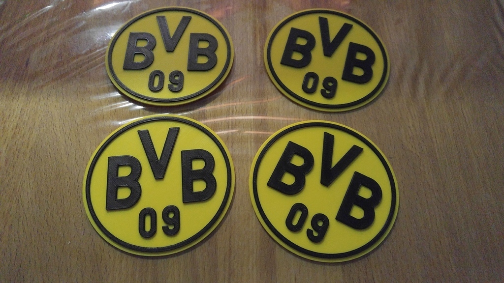Free 3D file BVB Borussia Dortmund Drink Coaster / Beermat 🍹・3D printer ...