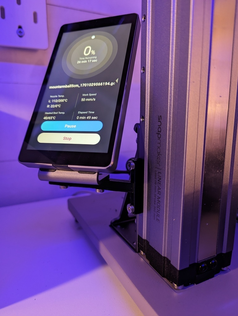 Free 3D file Snapmaker 2 linear rail side touchscreen mount - 45° V1 🧞 ...