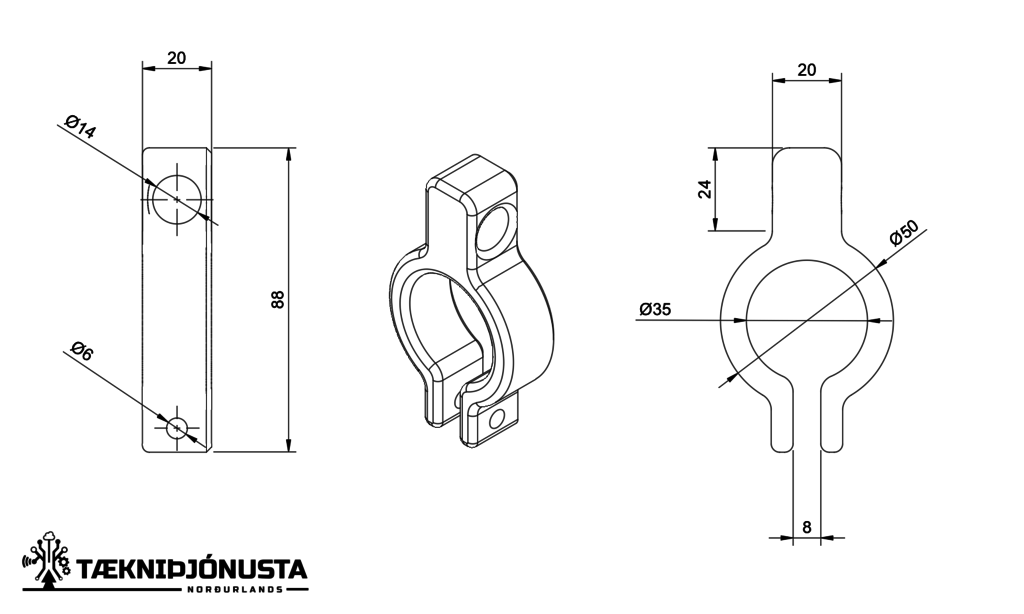 Free 3D file 35mm Pipe Clamp For Rope 🗜️・3D print design to download・Cults