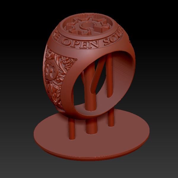 Archivo 3D gratis OPEN SOURCE HARDWARE RING - SUPPORTED (REMIX) 💍・Plan ...