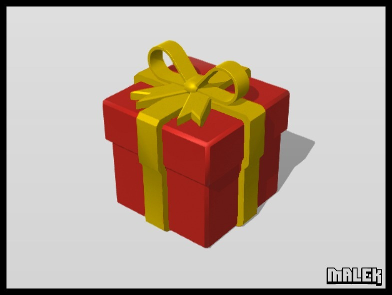 Free 3D file present box (with / without bow) 💝・Template to download ...